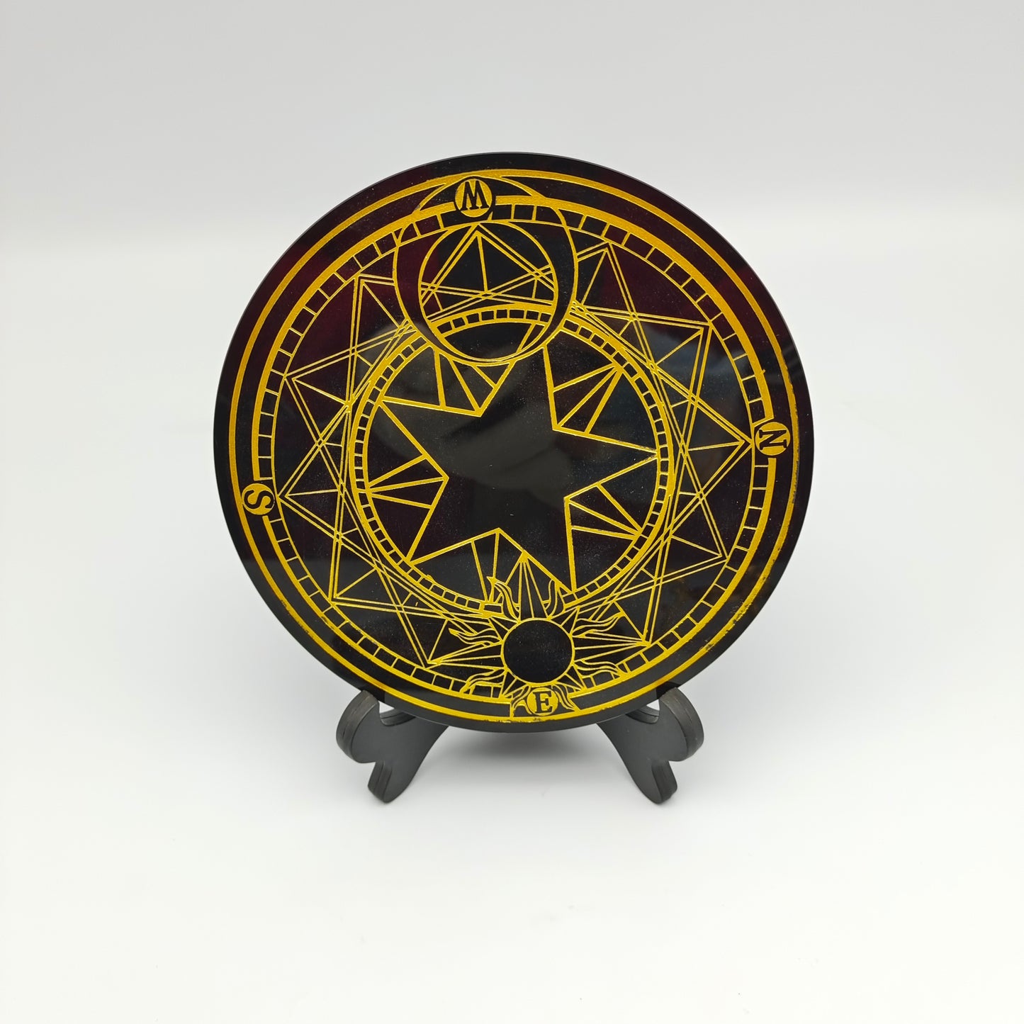 15 cm Obsidian pattern disc – crystalwholesaler